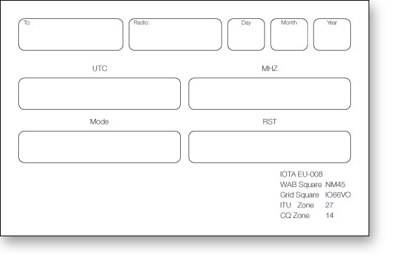 Radio Amateur QSL card printing examples - Examples of Printed QSL Cards